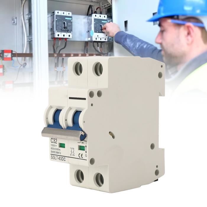 Disjoncteur - EJ.LIFE - SGL7-63DC - 2P DC 1000V - 32A - Déclenchement rapide - Cdiscount Bricolage