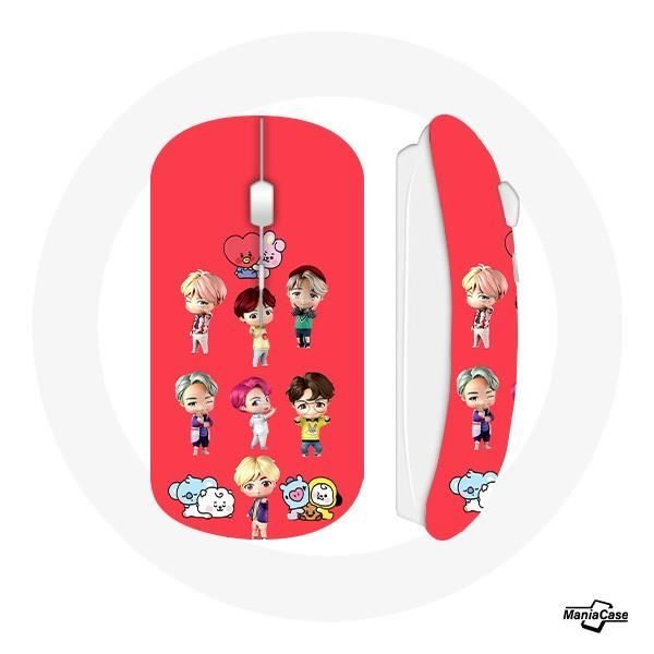 Souris Sans Fil - MANIACASE - BTS TinyTAN - Rouge - Bluetooth - Clé USB ...