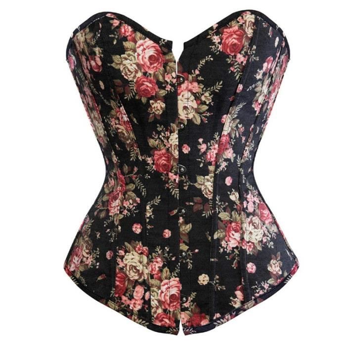 Bustier femme,Corset Vintage en Denim à fleurs pour femmes,bustier au ...