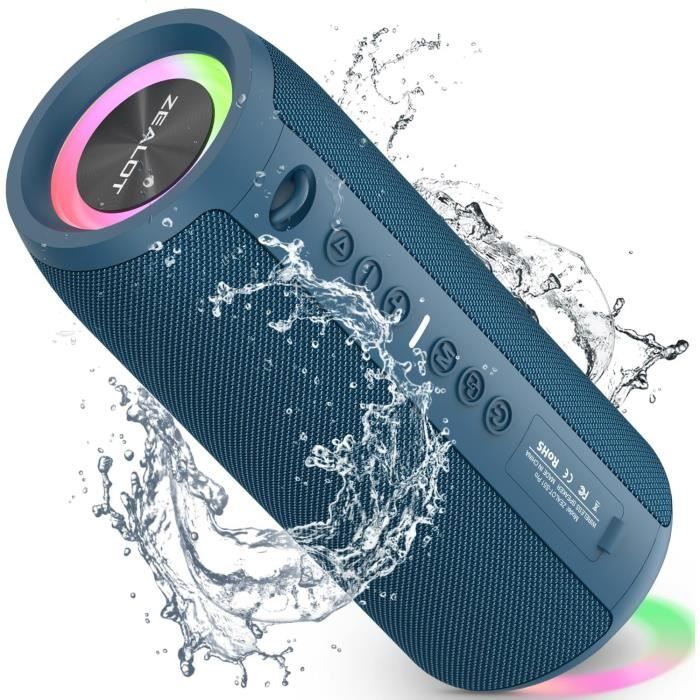 Enceinte Portable Bluetooth Avec Lumière Led, Basses Stéréo Puissantes ...