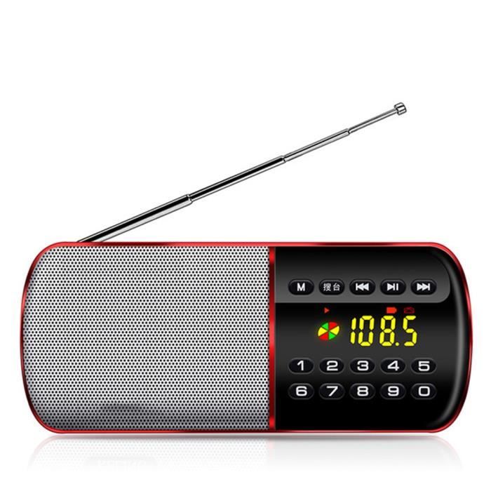 F8 Radio portable FM multibande à double antenne avec écran à LED Li ...