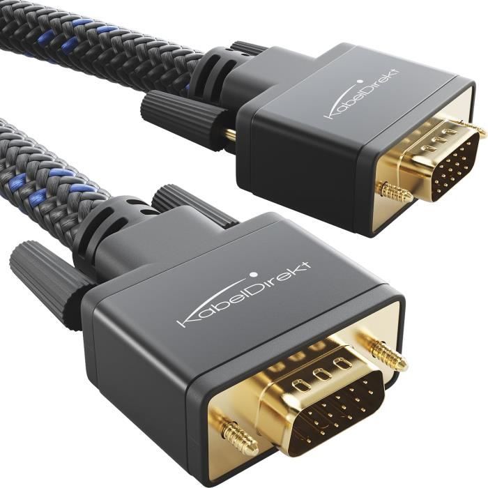 \ Cable Vga Vers Vga \ 2 M Tressé \ Pour Une Qualité D'Image Maximale ...