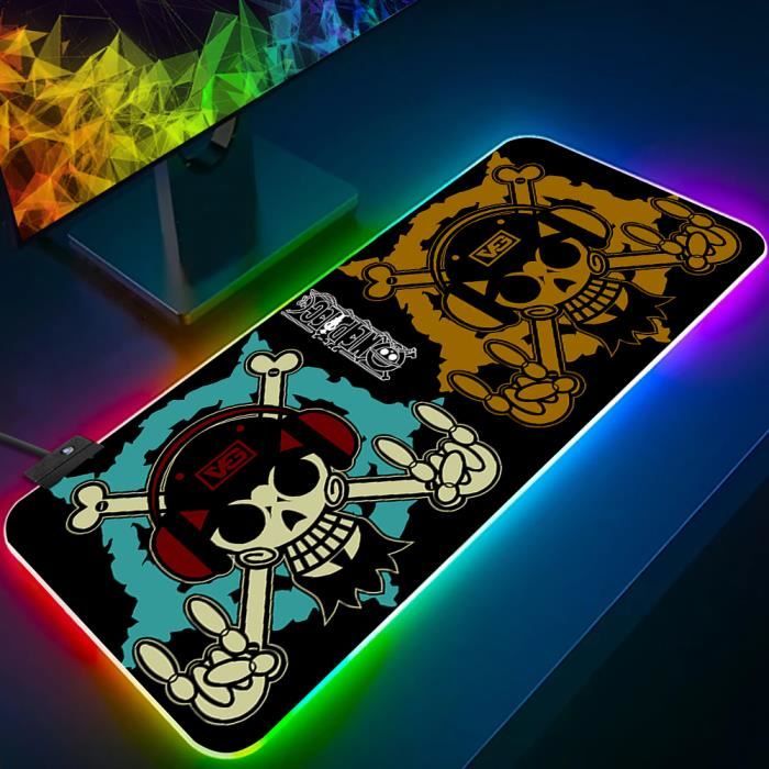 Animé une pièce Luffy Zoro RGB Pc Gamer clavier tapis de souris tapis ...