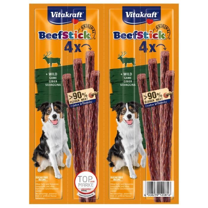 Friandise pour chien - VITAKRAFT - BeefSticks Bâtonnet de bœuf - Grand ...