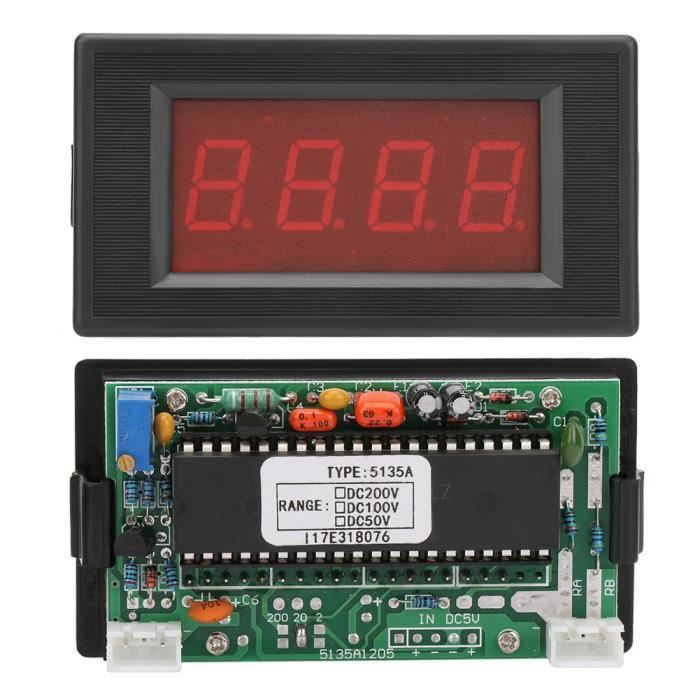 SHE panneau de voltmètre 5135A 3 1/2 Digit Red LED Digital Panel Meter Voltmètre DC Voltmètre ...