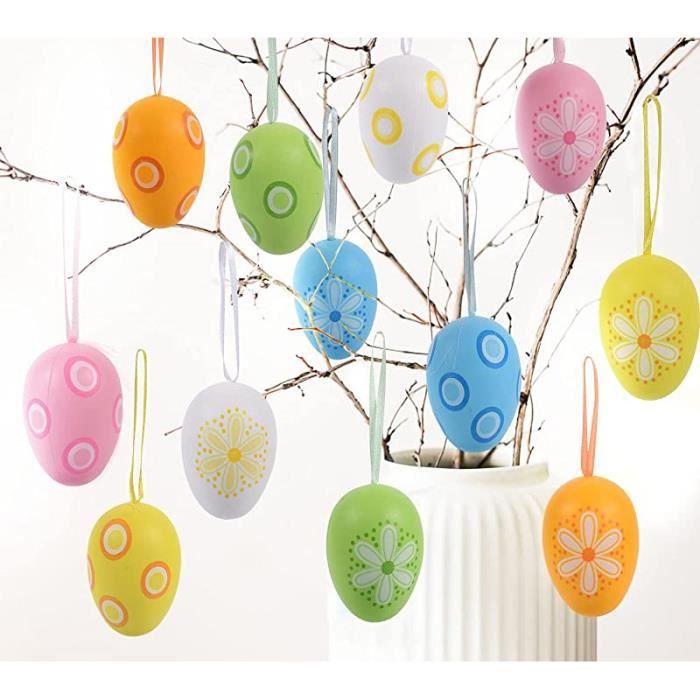 Oeufs de Pâques Colorés, Oeufs de Pâques Décoration, Oeuf Plastique a Remplir, Idéal pour ...