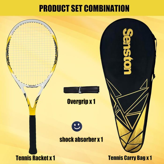 Senston Raquette de Tennis pour Adulte 68,6 cm, Professionnel Tennis ...