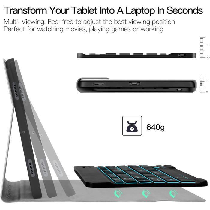 Backlit Keyboard Case for Samsung Galaxy Tab S8 S7 11 Inch with ...