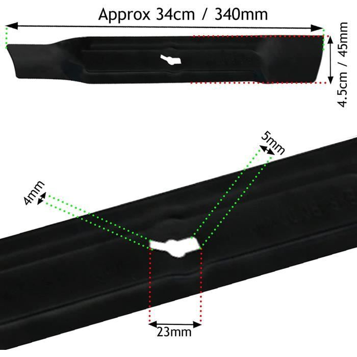 Lame métal compatible pour tondeuse à gazon Qualcast RM34 MEB1234M ...