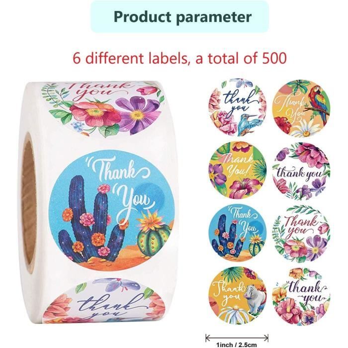 500 pcs Merci Autocollant,Thank You Sticker,Etiquette merci,Merci ...
