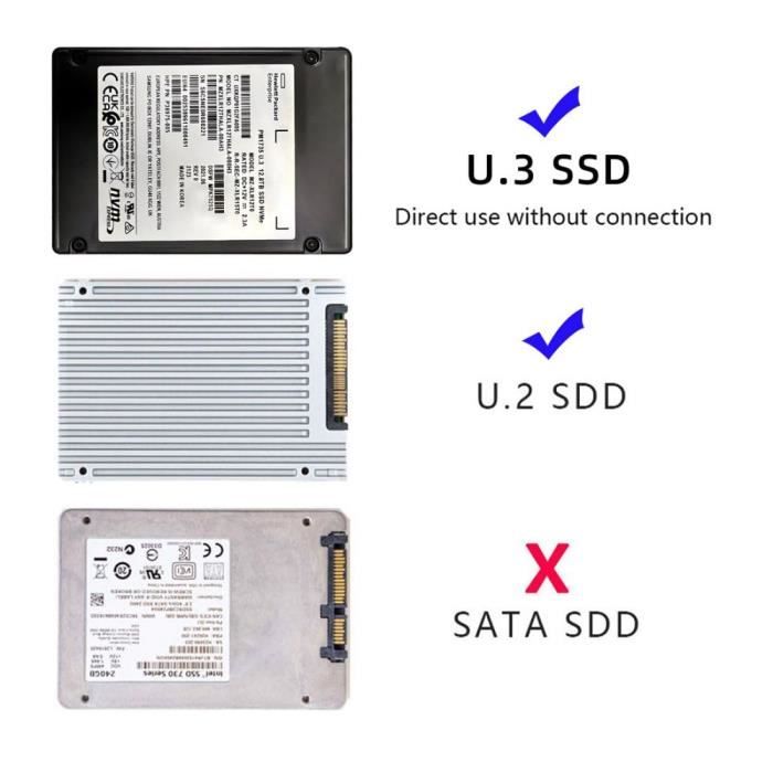 U.2 U.3 Kit Sff-8639 Ssd Vers Pci-E 4.0 X1 Lane Adaptateur Pour Carte ...