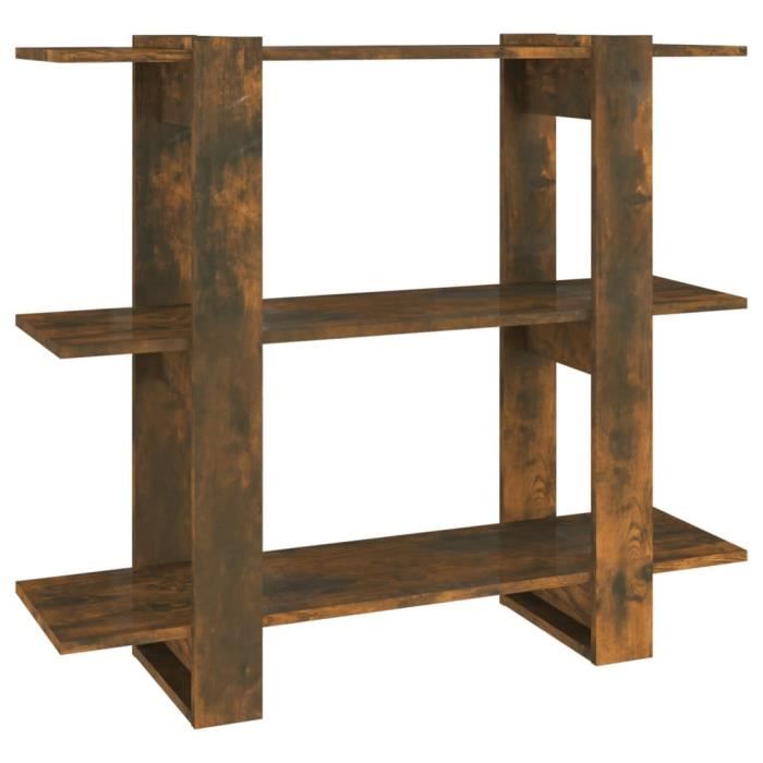 Bibliothèque - Chêne fumé - 100x30x87 cm - Meuble de salon - Style ...