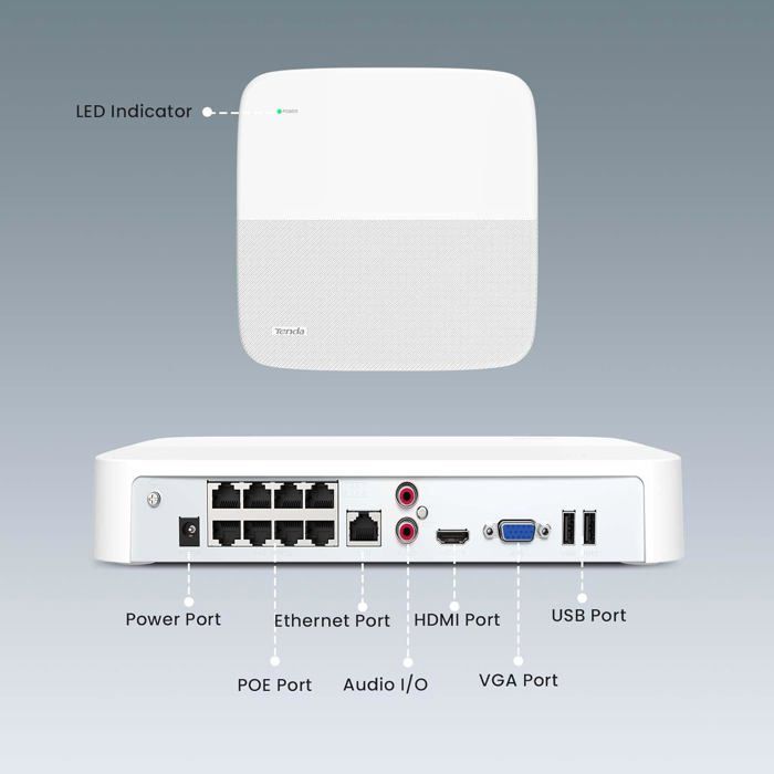 Nvr 8 Canaux, 4K Poe Vidéo Surveillance Enregistreur, Transmission 250M ...