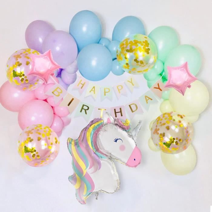 Decoration Anniversaire Licorne Fille,6 Ans Décorations Anniversaire ...