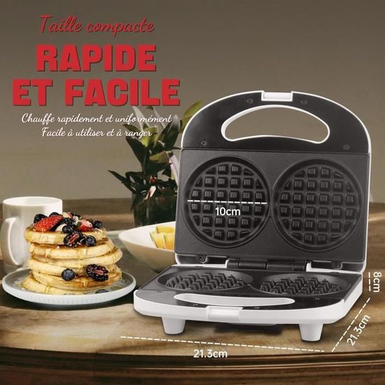 SugarWhisk Mini gaufrier double, Machine à gaufre, Petit gaufrier avec ...