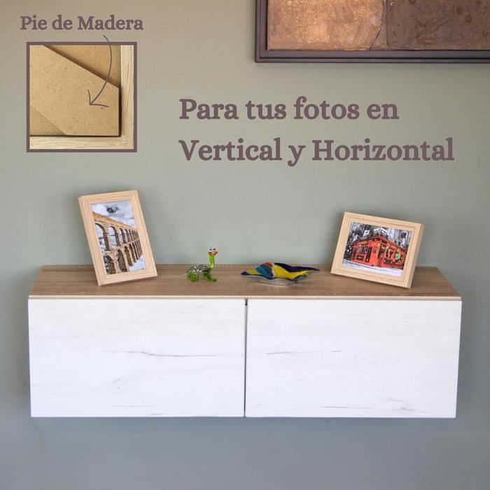 Lot de 2 cadres photo en bois et verre pour photos de 15 x 20 cm avec ...