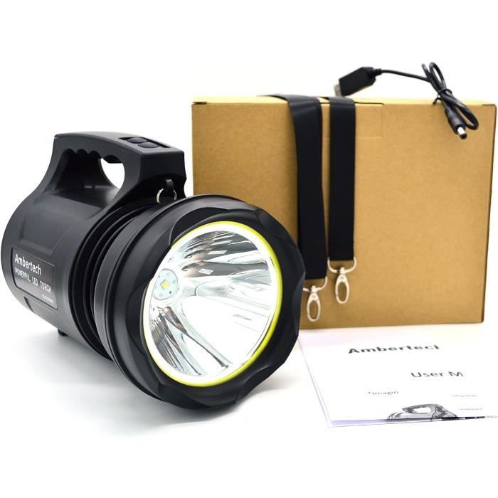 10000 Lumens Lanterne robuste Torche LED puissante Lampe de poche ...