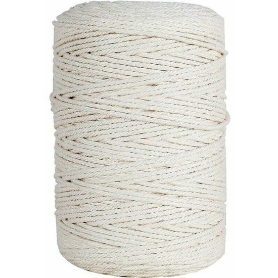 Fil Macramé - 3mm x 200m - 100% Coton - Ficelle Cordelette - Macrame ...