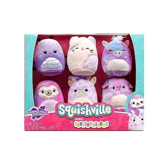 Lot de 6 mini Squishmallows en peluche violet - Squishville - Cdiscount Puériculture & Eveil bébé