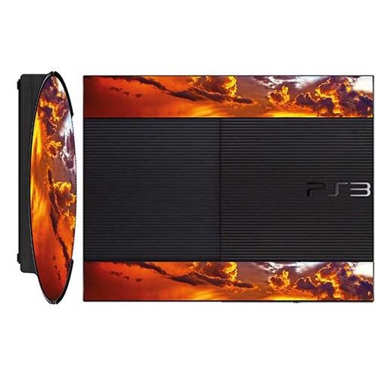 Skin Stickers pour sony PS3 super slim (Sticker : Soleil de feu ...
