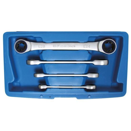 Jeu de clés TORX à oeil à cliquet BGS - E6/E8/E10/E12/E14/E18/E20/E24 - Acier chrome-vanadium ...