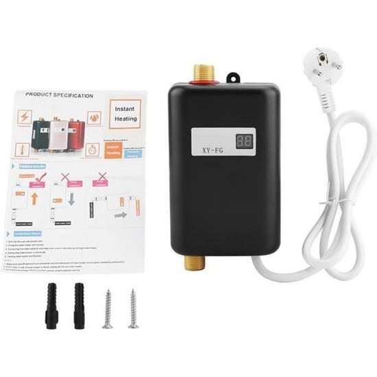 ♧220V 3800W Mini chauffe-eau instantané électrique sans réservoir Salle de bains Cuisine Lavage ...
