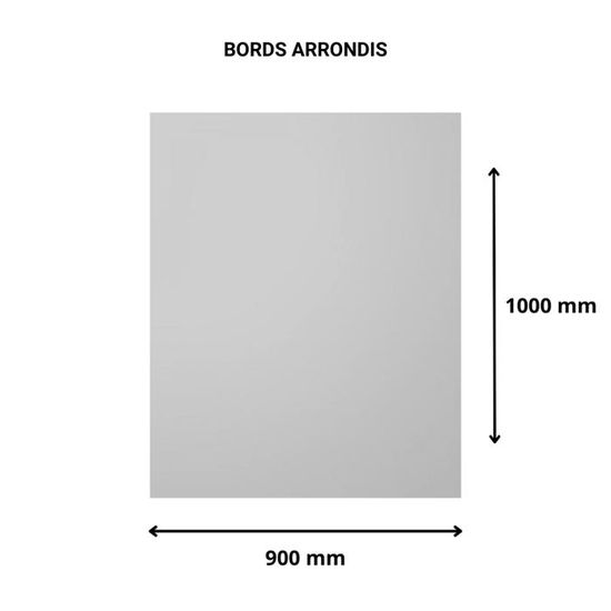Plaque verre acrylique miroir 3 mm - 90 x 100 cm (900 x 1000 mm) - Verre synthétique - Bord ...