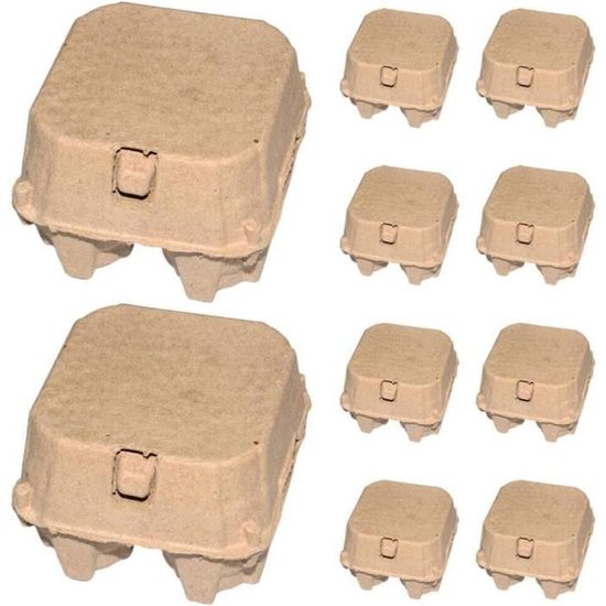 Lot de 10 cartons à œufs en cellulose - 4 boîtes de rangement vides ...