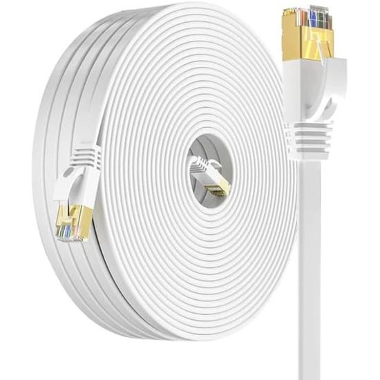 Câble Ethernet plat Cat 7A Lszh 5M 10Gbps Max 1200Mhz Sftp Pimf câble ...