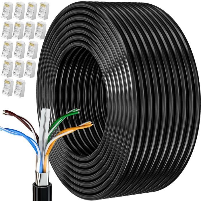 Cable Ethernet 80m, Cable Rj45 Blindé Cat 6 Gigabit Câble Réseau ...
