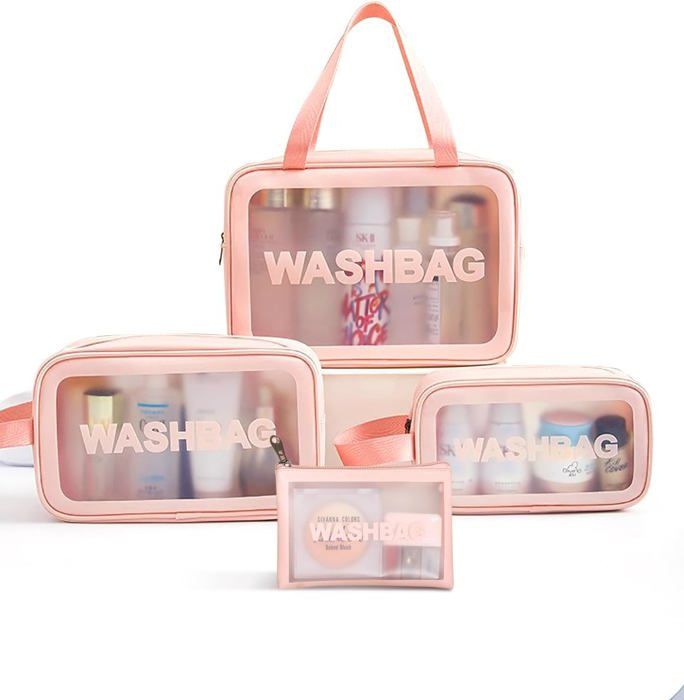 Rose Trousse de Toilette Femme Voyage, Trousse Transparente, 4 Pièces ...