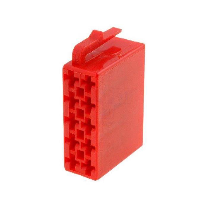 Boîtier de connecteur - ADNAUTO - Fiche mâle ISO 10PIN - Rouge ...