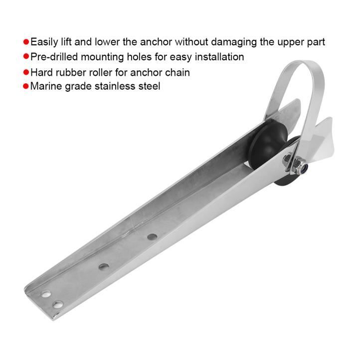 Akozon Support d'ancrage Anchor Roller Marine Grade 316 Stainless Steel ...