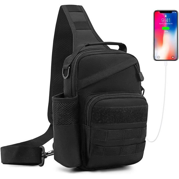 Sac De Poitrine Sacoche Bandoulier Tactique Molle Homme Sacs À ...