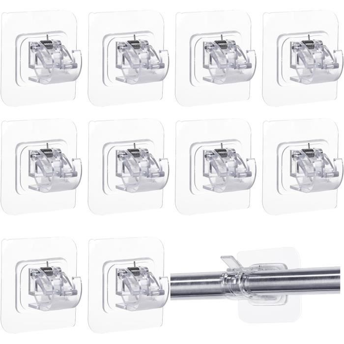 10 Pièces Support De Rideau Sans Perçage 5,7X5,7Cm Supports Tringle ...
