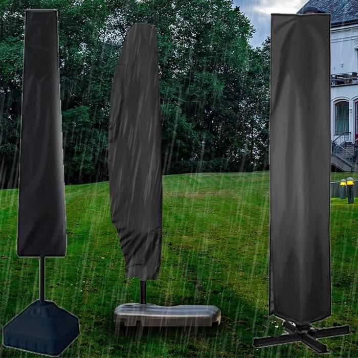 Housse de Protection pour Parasol Deporte 3m 4m, Housse de Parasol Déporté avec Fermeture Éclair ...