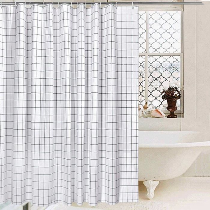 Rideau de douche- Anti-moisissure, Parois de douche, Blanc, 180x180CM ...