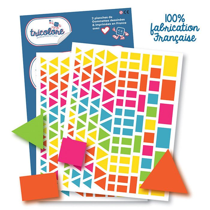 Gommettes formes géométriques - Rectangle - Triangle - 244 pièces ...