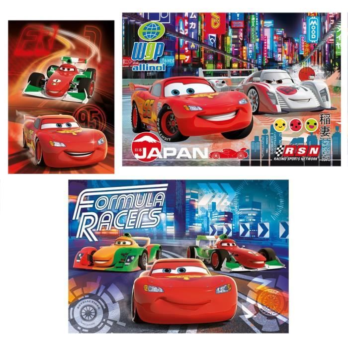 Puzzle 3 x 48 pièces : Cars 2 - Cdiscount Jeux - Jouets