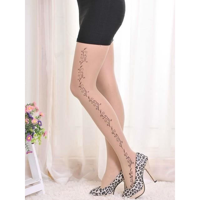 Bas En Soie Sexy 15d Pour Femmes, Collants De Tatouage Camouflage ...
