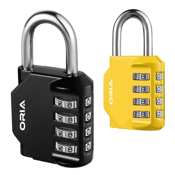 Cadenas à code 2PCS, Cadenas à combinaisonde 4 chiffres, Métal et acier ...