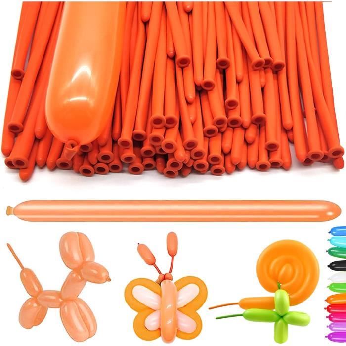 100 Pièces Ballon Pour Sculpture, Orange Long Ballons, Ballon A Modeler ...