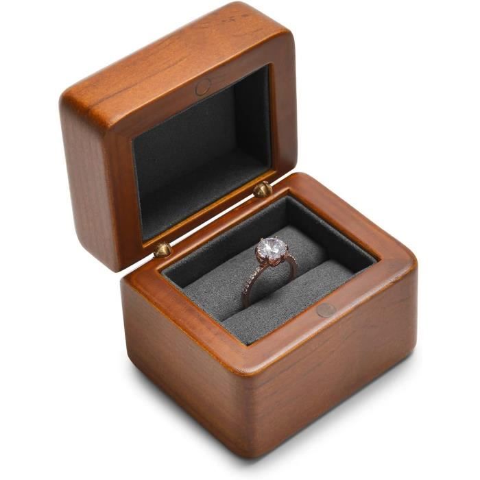 Boîte À Bagues Vintage En Bois De Noyer Pour Fiançailles, Anniversaire ...