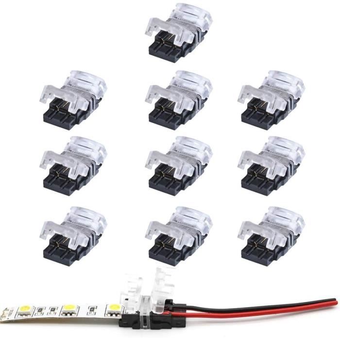 Connecteur Bande Led 2 Broches,Lot De 10 Connecteurs De Ruban Led À 2 ...