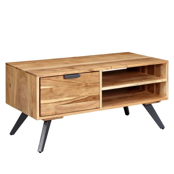 WOHNLING table basse 95x45 cm table de salon en acacia table basse en ...