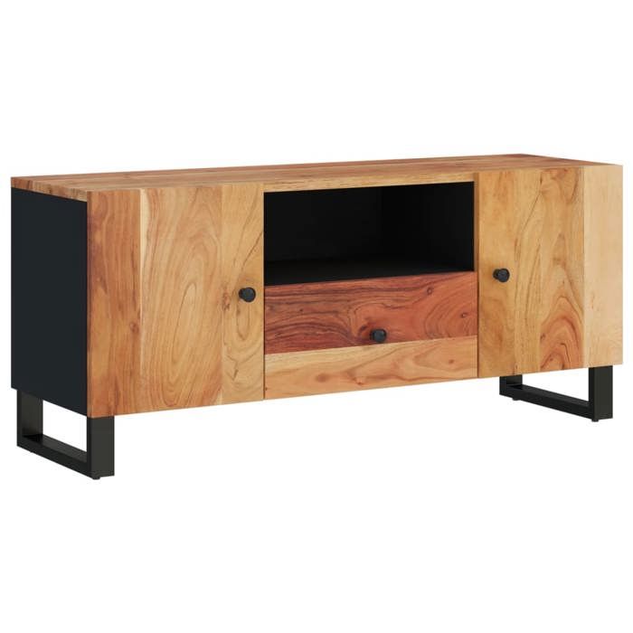 *NEW Meuble HiFi - Classique - Meuble TV 105x33,5x46 cm bois d'acacia ...