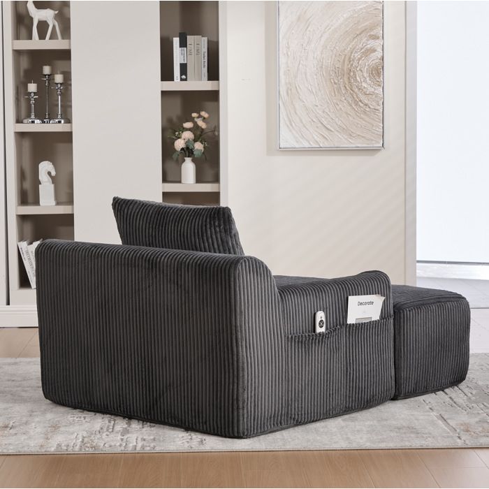 Canapé-Fauteuil extra large 1 place 147x110x67 cm avec repose-pieds ...