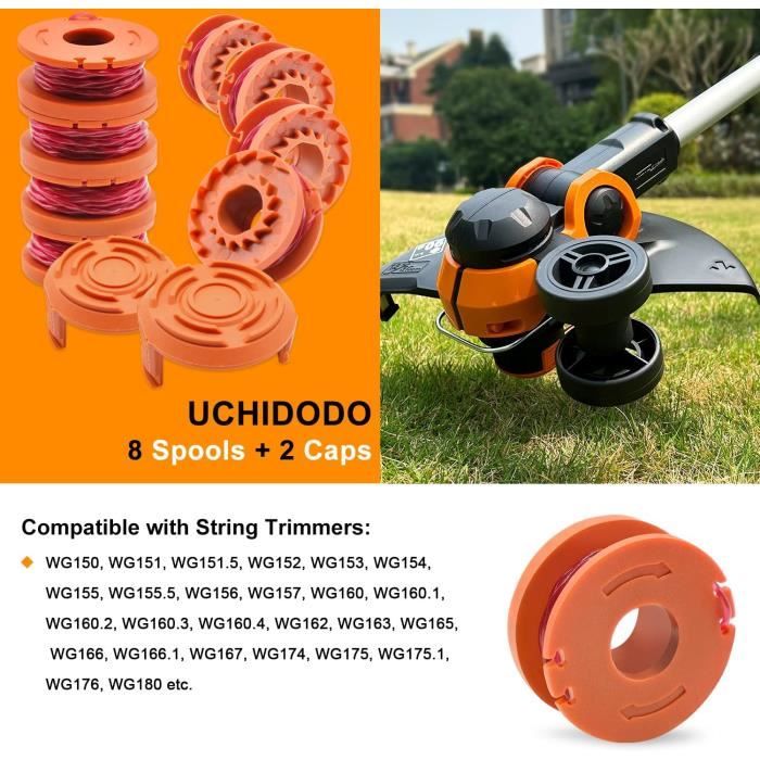 Bobine Fil Coupe Bordure, 8 Bobine de Fil Debroussailleuse avec 2 Couvercles, Longueur 3,00 m ...