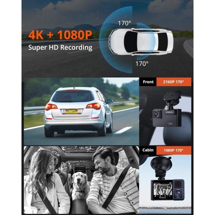 4K Avant Intérieur - D1 Pro Caméra Embarquée pour Voiture avec GPS Wi ...
