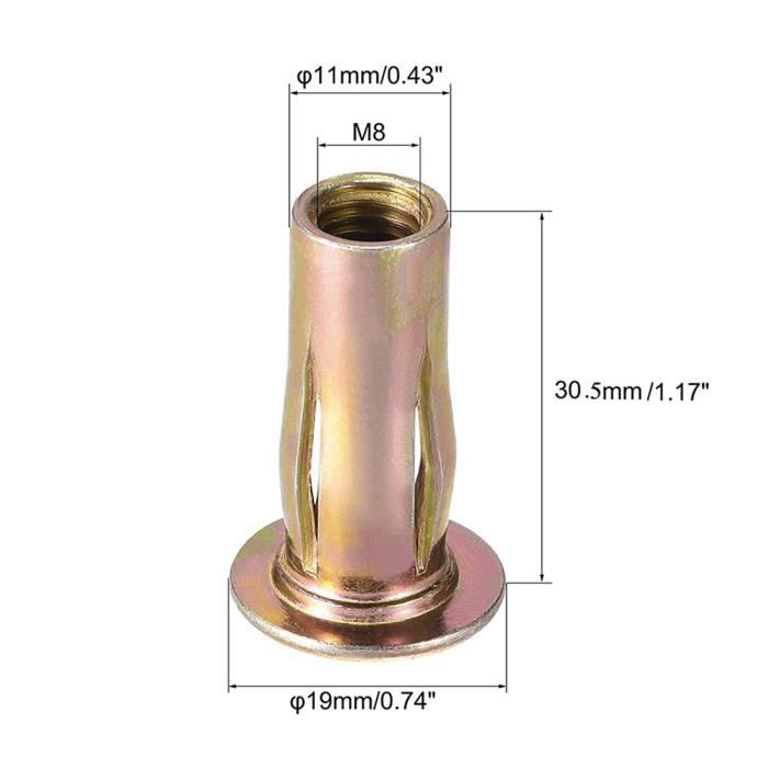 ÉCrou à Rivets Multi-Prises, écrou Fileté à Tête Plate En Acier AU ...